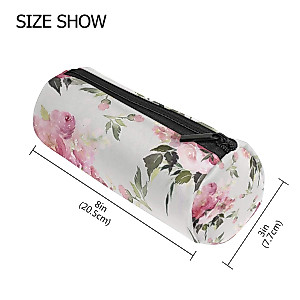 Watercolor Florals Pencil Case Office Pencil Holder Pouch Bag Pen Pencil Stationery Cosmetic Bag