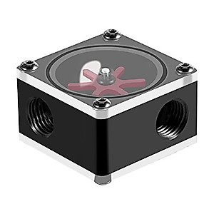 G1/4 Thread 6 Impeller 3 Ways Flow Meter Indicator Computer Flow Meter Water Flow Meter for PC Computer Water Cooling System, Easy to Install and Use (3 Ways)