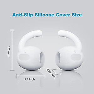 Acediar AirPods Pro Ear Hooks [2 Pairs, White] Covers Compatible with AirPods Pro Anti-Slip Ear Covers Accessories Running, Jogging, Cycling