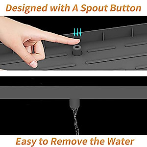 Under Sink Mat for Kitchen Waterproof 34" X 22" Silicone Under Sink Liner with Drain Hole Hold up to 3.3 Gallons Liquid Kitchen Bathroom Cabinet Mat