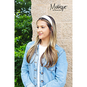 Motique Accessories White 2 Inch Wide Leather Like Headband Solid Hair band for Women and Girls