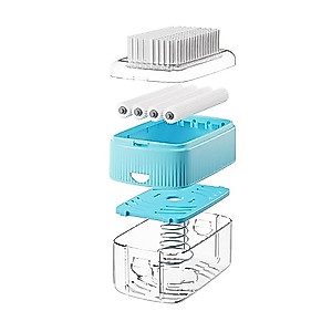 Soap Dish 2-Pack Multifunctional Soap Foaming Box Hands-Free Household Foaming Box Storage Soap Drain Box Creative Soap Box Self Draining Soap Dish (Color : Blue, Size : 13cm*7.5cm)