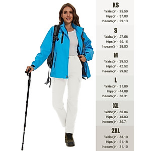 MAGCOMSEN Snow Pants Women Waterproof Insulated Outdoor Snow Softshell Pants Cold Outdoor Fleece Fleece Lined Pants White, 2XL