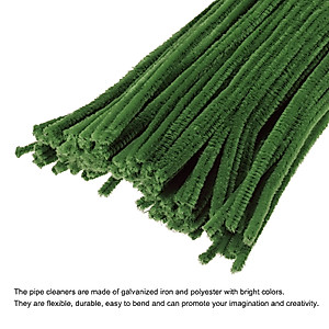 MECCANIXITY Pipe Cleaners Chenille Stems 30cm/12 Inch for DIY Art Creative Crafts Decorations, Grass Green Pack of 100