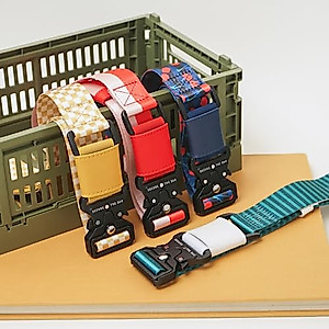 Cincha Mini Travel Belt for Luggage - Stylish & Adjustable Add a Bag Luggage Strap for Carry On Bag - Airport Travel Accessories for Women & Men - As Seen on Shark Tank (Navy and Lavender)