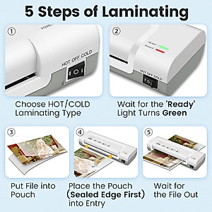 Laminator Machine,VidaTeco 9-inch Thermal Laminator with Laminating Sheets 20 pcs,Laminating Machine with 2-Min Faster Preheat,Small Personal Lamination Machine with Patented Roller for Teacher,Home