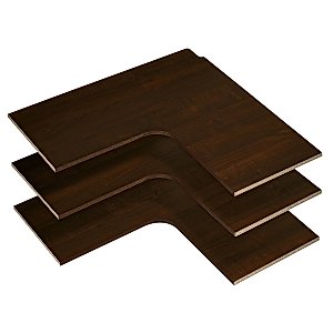 Easy Track Corner Shelves (3 Pack) 30"x30" Closet Storage, 30" x 30", Truffle
