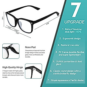 JJYBXPMR Blue Light Blocking Glasses for Women Men, Gaming Reading Computer TV Fake Eyeglasses Transparent Lens(5pack)