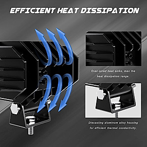 SLARY 2PCS 4 Inch LED Work Lights Flood Single Row White/Amber Flasing Strobe Pods Off Road Driving Fog Lights with Switch Wiring Harness for Truck, 4x4, SUV, ATV