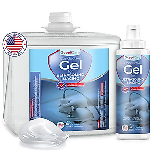 Goppli 5L Conductive Cooling Gel for Ultrasonic Cavitation, IPL & Body Sculpting - Hypoallergenic, Residue-Free, Long-Lasting - Esthetician-Approved - Includes (250mL) Refillable Bottle, Made in USA