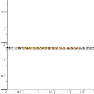 Roy Rose Jewelry 14K Tri-Color Gold 1.8mm Diamond-cut Rope Chain Bracelet ~ Length 7'' inches