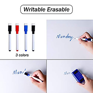 Board2by Magnetic Whiteboard Contact Paper, 40 x 17.3 Inch Self Adhesive Dry Erase Sticker for Wall, Removable White Board Wallpaper Roll with 42 Magnetic Letters for Kids, Classroom, Office