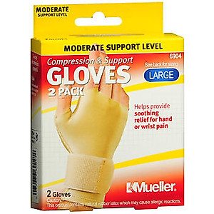 Mueller Compression Wrist Gloves-LG