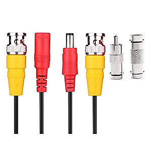 Zinuods 2 Pack 50ft BNC Vedio Power Cable Pre-Made Al-in-One Camera Video BNC Cable Wire Cord for Surveillance CCTV Security System with Connectors