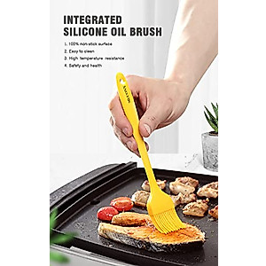 SILCONY 8.4" Silicone Pastry Basting Brushes Heat Resistant BPA Free for BBQ Grill Barbecue & Kitchen Baking Cooking Marinating Spreading Oil Brushes Soft Bristles Long Handle (4, 4Pcs 8.4 Inches)