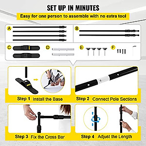 VEVOR 8 X 8 Ft Banner Stand Adjustable Height and Width Display Backdrop Lightweight Portable Trade Show Wall for Photography