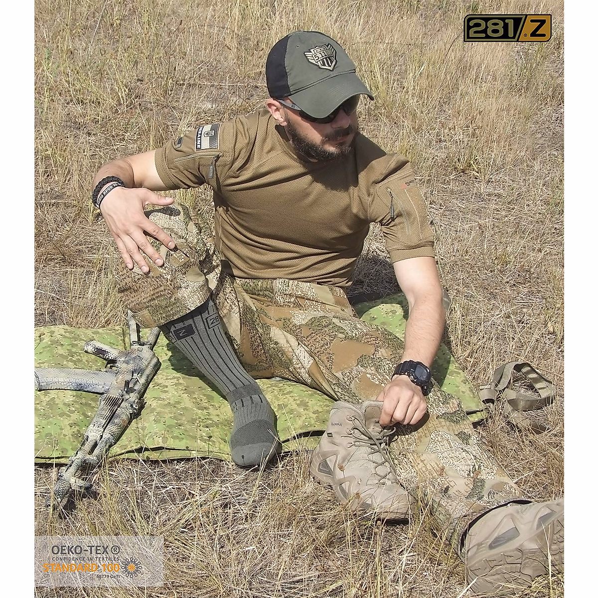 281Z Military Boot Socks - Tactical Trekking Hiking - Outdoor Athletic Sport (Black)(X-Small 1 Pair)