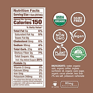 RISE Brewing Co. Oat Milk Mocha Nitro Cold Brew Coffee, No Sugar Added & No Dairy, Organic & Non-GMO, Low Acidity & Vegan, 7 Fl. Oz. Cans