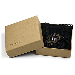 ETERNITY J. Elegant Vintage Princess Black Lace Gothic Statement Necklace Bracelet Victorian Lolita Choker Pendant Vampire Chain