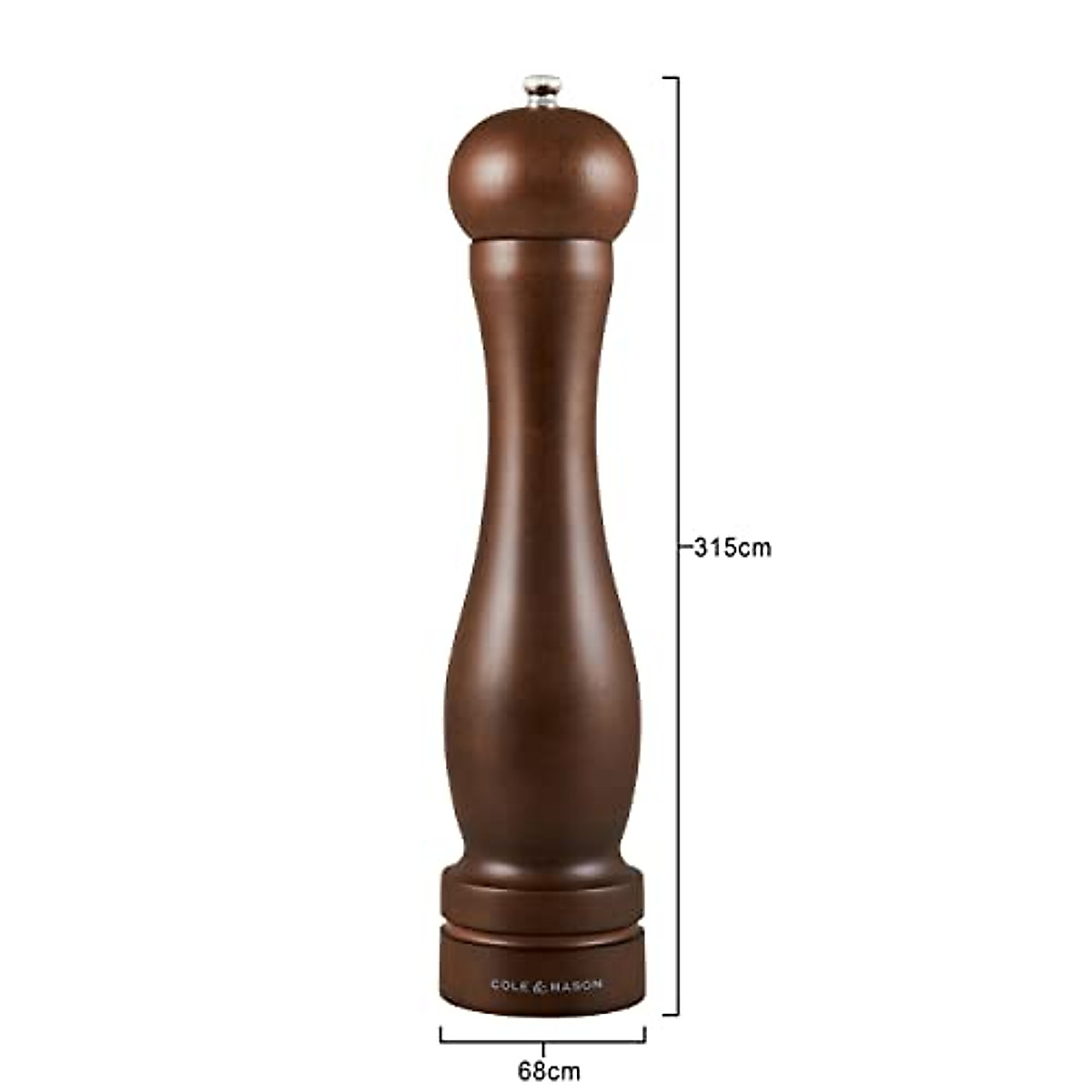 Cole & Mason Precision Grind Forest Capstan Pepper Mill, Stained Beech Wood/Walnut, 31.5 cm