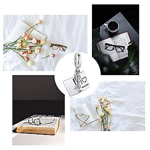 925 Sterling Silver I Love Reading Dangle Charm Beads Lucky Book Fits Pandora Bracelet Charms & European Bracelets