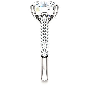 Kiara Gems 6.00 CT Round Moissanite Engagement Ring Wedding Eternity Band Vintage Solitaire Antique 4-Prong -Setting Setting Silver Jewelry Anniversary Promise Vintage Ring Gift For Her (4)