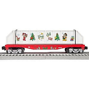 Lionel Mickey & Friends Christmas Flatcar with Girders, O Gauge