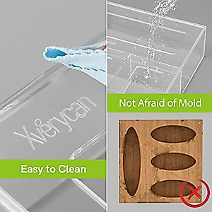 Xverycan Acrylic Ziplock Bag Storage Organizer, Clear Food Baggie Organizer Dispenser for Kitchen Drawer, Gallon, Quart, Sandwich, Snack, Freezer, Slider Bags (Drag to Open)