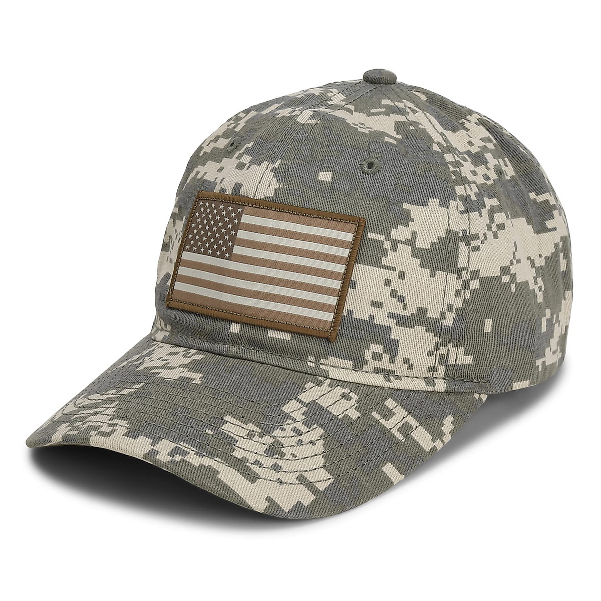 Patriot Series Digital Camo American Flag Hat 6-Panel Unstrutcuted American Flag Dad Cap (Digital Camo)