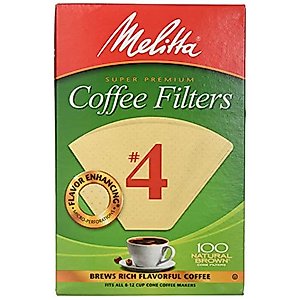 Melitta Cone Coffee Filters, Natural Brown #4, 100 Count (Pack Of 6)