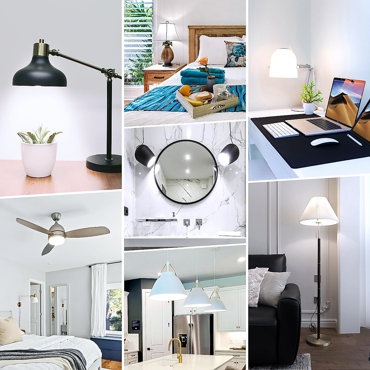 PARTPHONER A19 LED Light Bulb, 100 Watt Equivalent LED Bulbs, 13W Daylight White 5000K, 1500LM, E26 Standard Base Non-Dimmable White LED Light Bulb, CRI 85+, 4-Pack