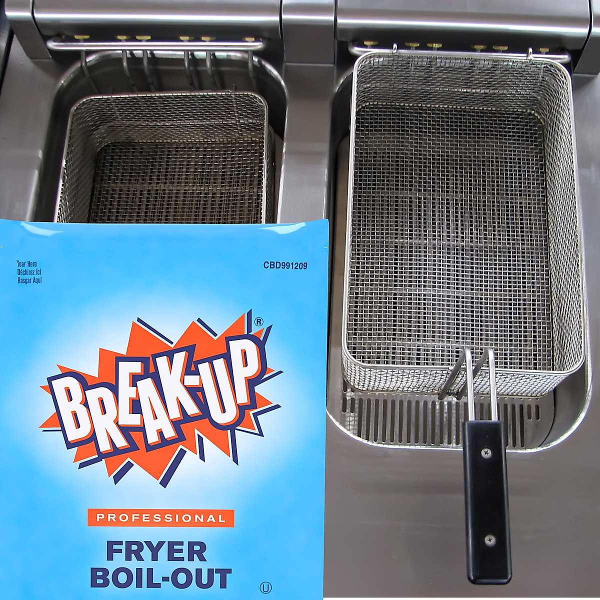 Diversey CBD991209 Break-Up Professional Fryer Boil-Out, Food Grade Degreaser & Cleans Deep Fryers, Kettles, Grates & More, Citrus Scent, Concentrate Liquid, 2-Ounce Packet