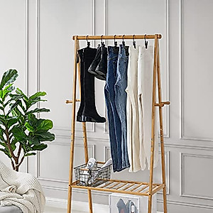 BEWISHOME 30 PCS Boot Hangers for Closet, Laundry Hooks with Clips, Boot Hanging Hold Clip, Clothes Pins, Space Saving Portable Travel Hangers Clip, Jeans, Tall Boots, Towel, Black FYC30B