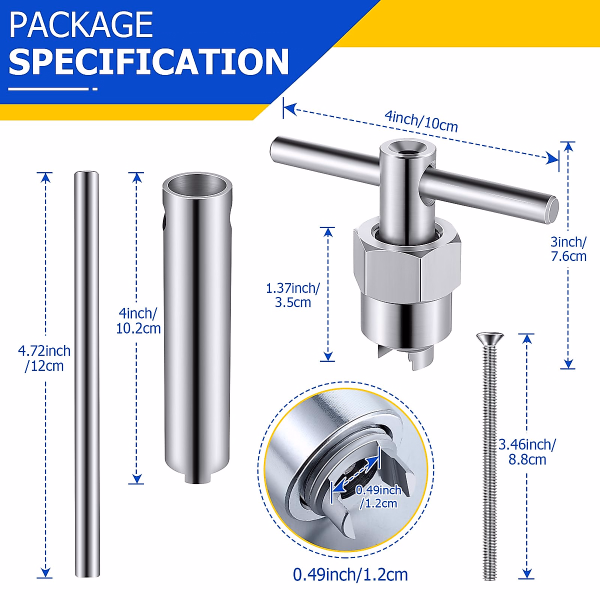 Feekoon 2 Pack Replacement for 104421 14272 Cartridge Retainer Removal Tool, Compatible with Moen 1222 1224 1225, Faucet Cartridge Replacement Puller for Bathtub Shower Valve Parts