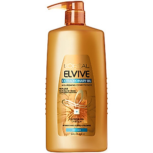 L’Oréal Paris Elvive Extraordinary Oil Nourishing Conditioner, for Dry or Dull Hair, Conditioner with Camellia Flower Oils, for Intense Hydration, Shine, and Silkiness, 28 Fl; Oz
