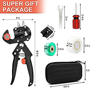 Krewey 2-in-1 Garden Grafting Tools Pruner Kit, V-Graft Omega-Graft and U-Graft, Plant Branch Vine Fruit Tree Cutting Tool Kits Scissors