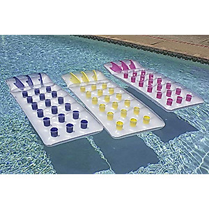 Poolmaster 83356 French Pocket Swimming Pool Mattress, Pink, Blue or Yellow