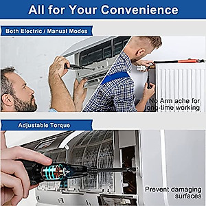 Electric Screwdriver Cordless, GOSLMYY Rechargeable Portable 3.6V Automatic Rotational Repair Tool Screw Driver with LED Light, 6.35mm Dual Heads Bit, USB Charging Cable