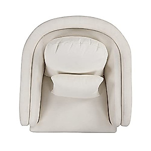 Goohome Mid Century Modern Accent Chair Single Sofa Comfy Upholstered Armchair Living Room Furniture, ReadingChair with Lumbar Pillow and Metal Legs for Bedroom, Lounge