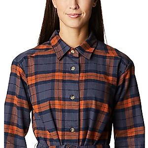 Columbia Women's Holly Hideaway Flannel Dress, Warm Copper Simple Tartan, Medium