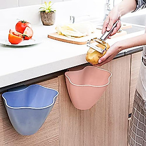 Nicunom 6 Pack Hanging Kitchen Waste Bins, Over-Cabinet Trash Can Hanging Small Plastic Garbage Bowl Collecting Food Scraps for Bedroom Bathroom Office Camping Cupboard