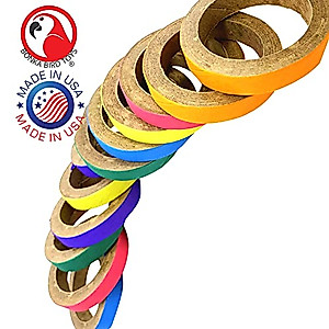Bonka Bird Toys 2113 Pk12 Chew Bagels 2.75 inch Foraging Chew Foot Toy Beak Feet Parrot Foraging Foot Craft Talon Conure