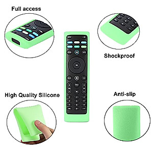 TOKERSE Glow Case for Vizio XRT136 / Vizio XRT140 Remote Control - Silicone Cover for VIZIO XRT136 XRT140 Smart TV Remote Control Replacement Holder Skin Sleeve Case Cover Glow in The Dark - Green