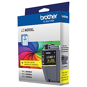 Brother Genuine LC401XLY High Yield Yellow Ink Cartridge