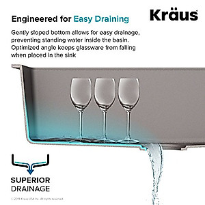 Kraus Quarza Kitchen Sink | 33-Inch 60/40 Bowls | Black Granite | KGD-442 model