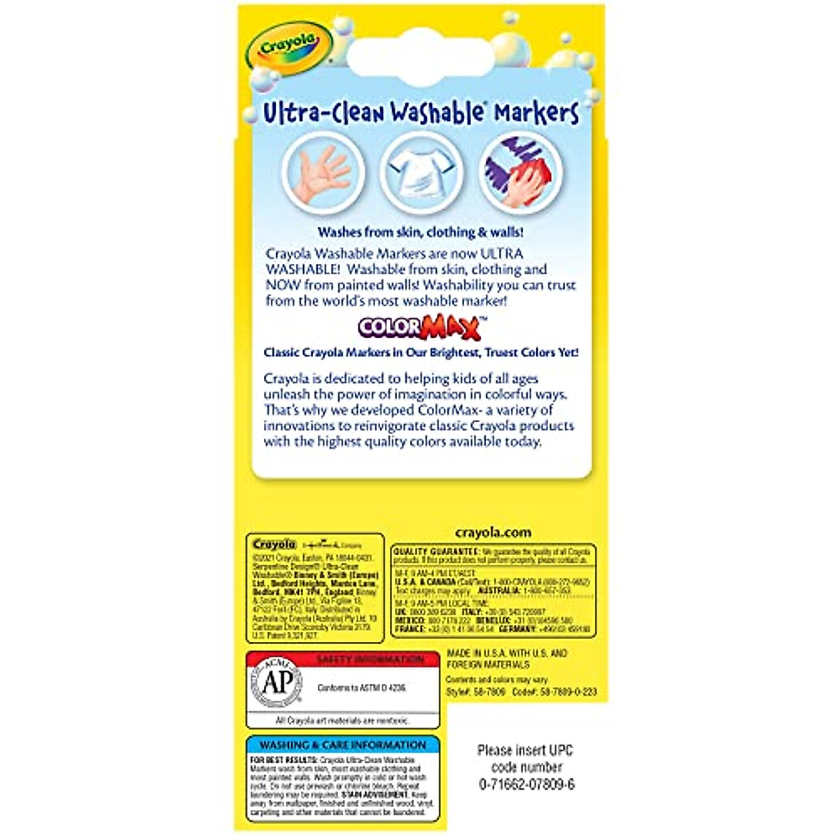 Crayola Ultra Clean Washable Markers, Fine Line Markers, School Supplies, 8 Count