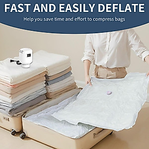 SZO 25 Pack Vacuum Storage Bags With Electric Air Pump,(5 Jumbo/5 Large/5 Medium/5 Small/5 Roll Up Bags)Vacuum Seal Bags For Clothing Travel, Space Saver Bags For Luggage, Blankets,Bedding,Moving Bags