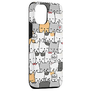 iPhone 13 Pro Cat Paws Cute Cats Cartoon Doodle Girl Pattern fun for Women Case