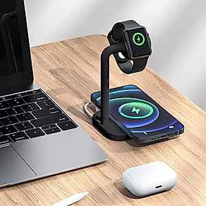 #G0W68W Wireless Charging Station 2 in 1 Charging Station for Multiple Devices 15W Wireless Charger Stand Compatible with iOS