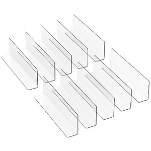 POPETPOP Plastic Shelf Dividers for Closets: 10pcs Supermarket Shelf Dividers Clear Closet Dividers Retail Shelf Separator Shelf Dividers for Closet Organization, 7.86X2.36X1.18in